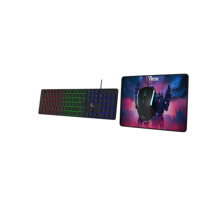 COMBO TECLADO MOUSE Y MOUSEPAD XTECH GAMING HASHA MULTIMEDIA XTK-535S ...